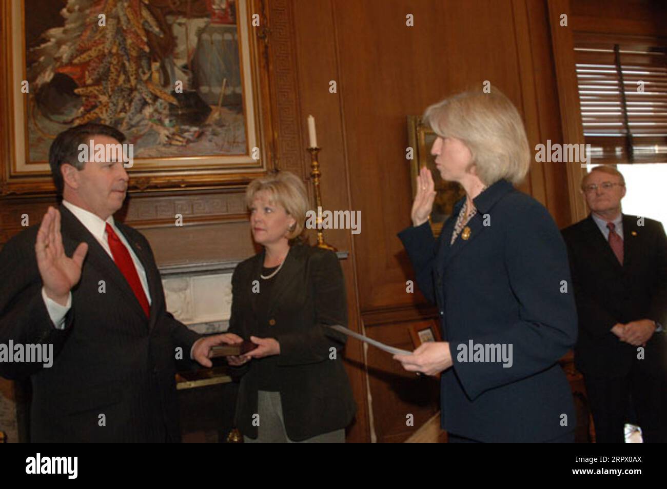 Secretary Gale Norton swearing in Assistant Secretary for Water and ...