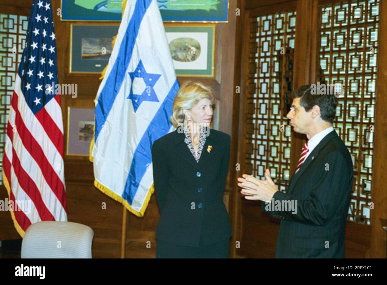 Secretary Gale Norton conversing with Israel's Ambassador to the U.S ...