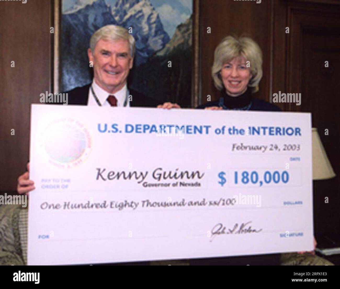 Secretary Gale Norton with Nevada Governor Kenny Guinn in Washington, D ...