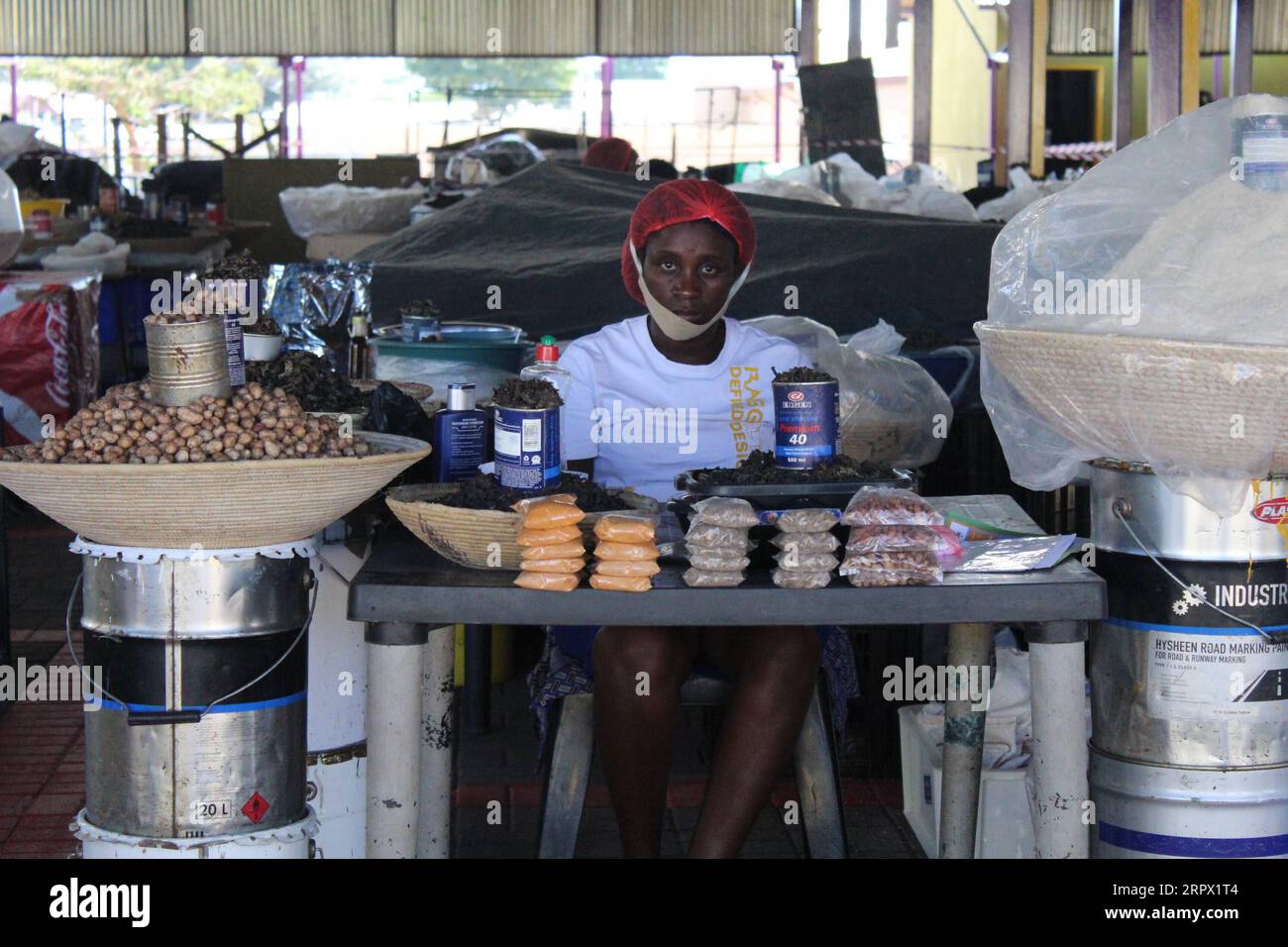 200503 -- WINDHOEK, May 3, 2020 -- A traditional food vendor is seen at ...