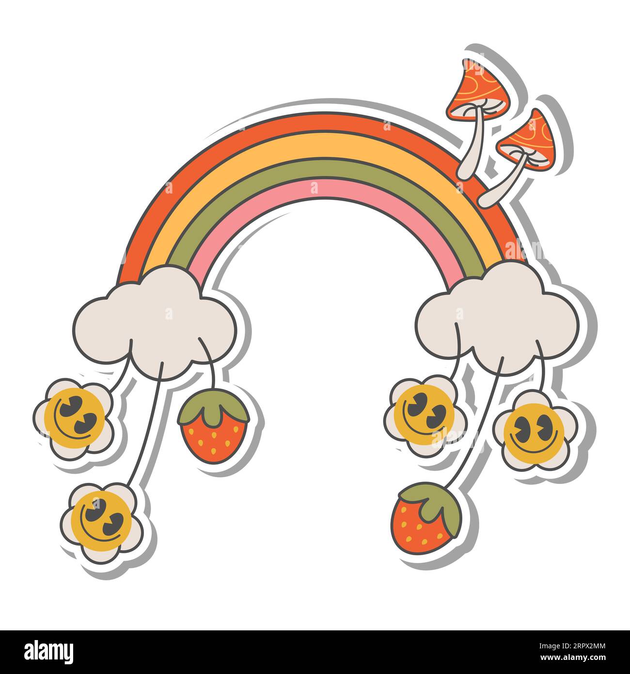 Retro 70s abstract rainbow Cut Out Stock Images & Pictures - Alamy