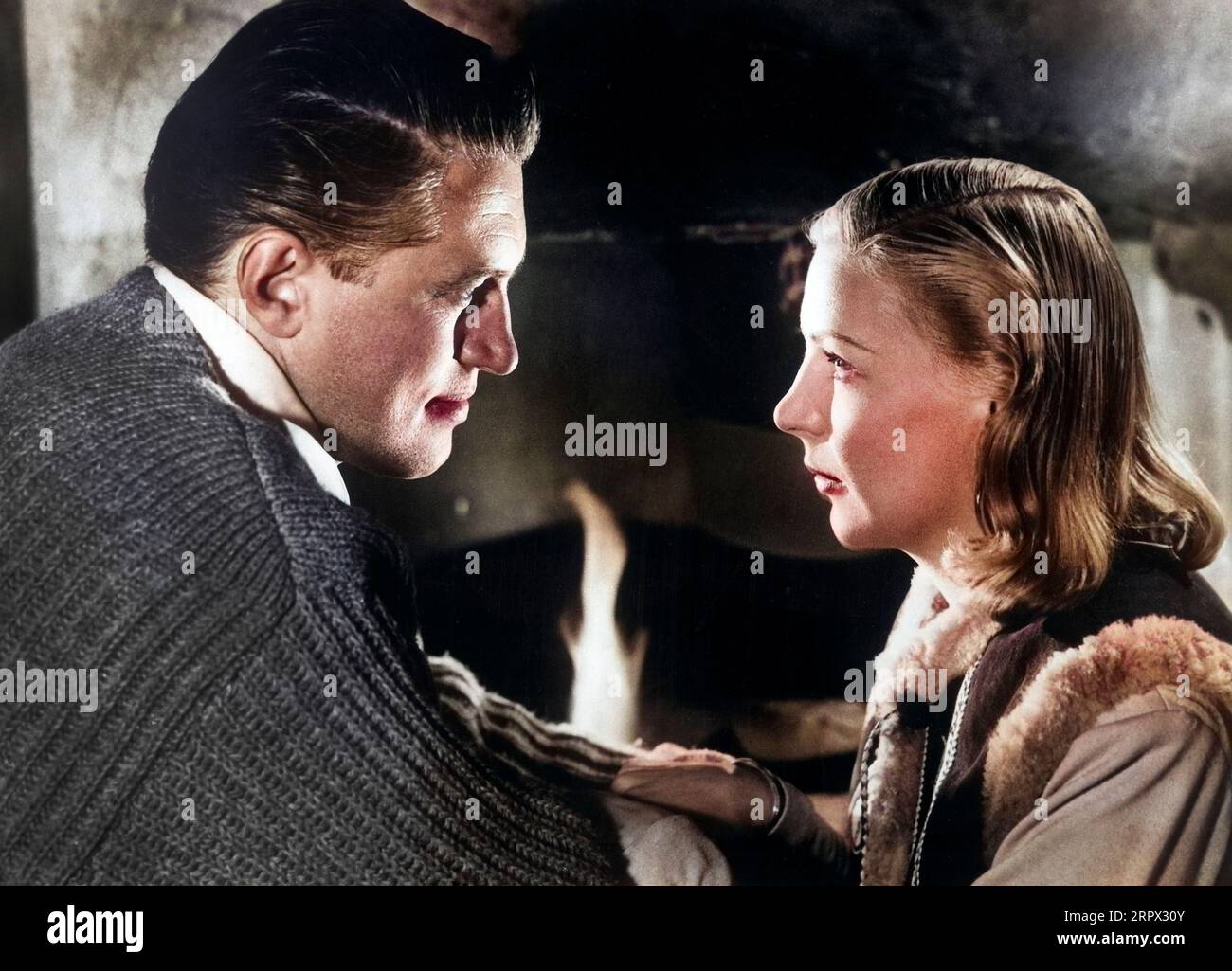 Jack McCallum, Mary Laura Wood, on-set of the British film, "Valley Of ...