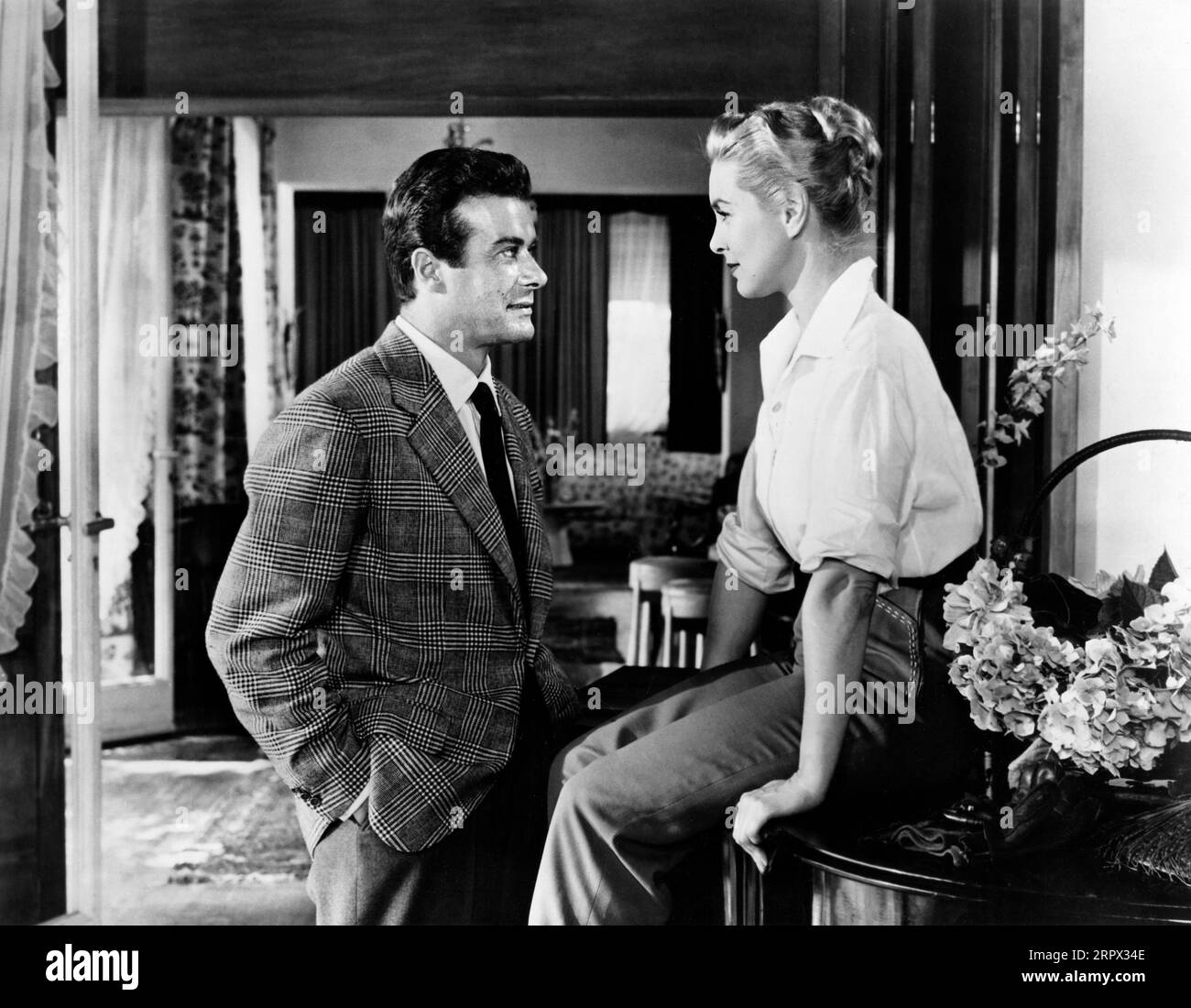 Massimo Serato, Patricia Roc, on-set of the Italian film, "The Widow ...