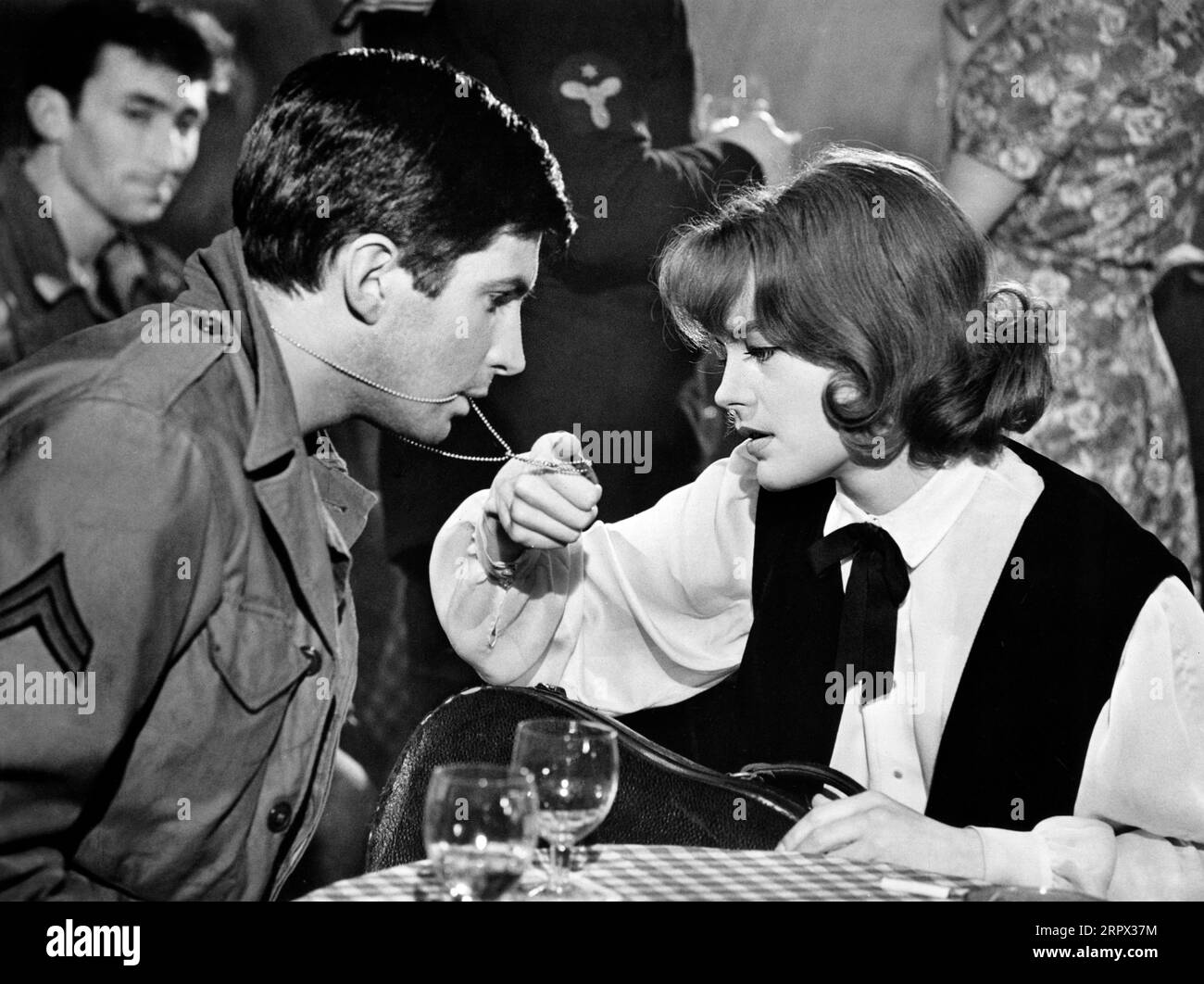 George Hamilton, Romy Schneider, on-set of the film, "The Victors ...