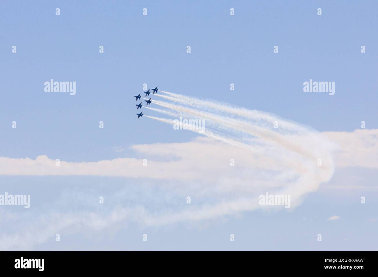 200506 -- DALLAS, May 6, 2020 Xinhua -- A formation of the Blue Angels ...