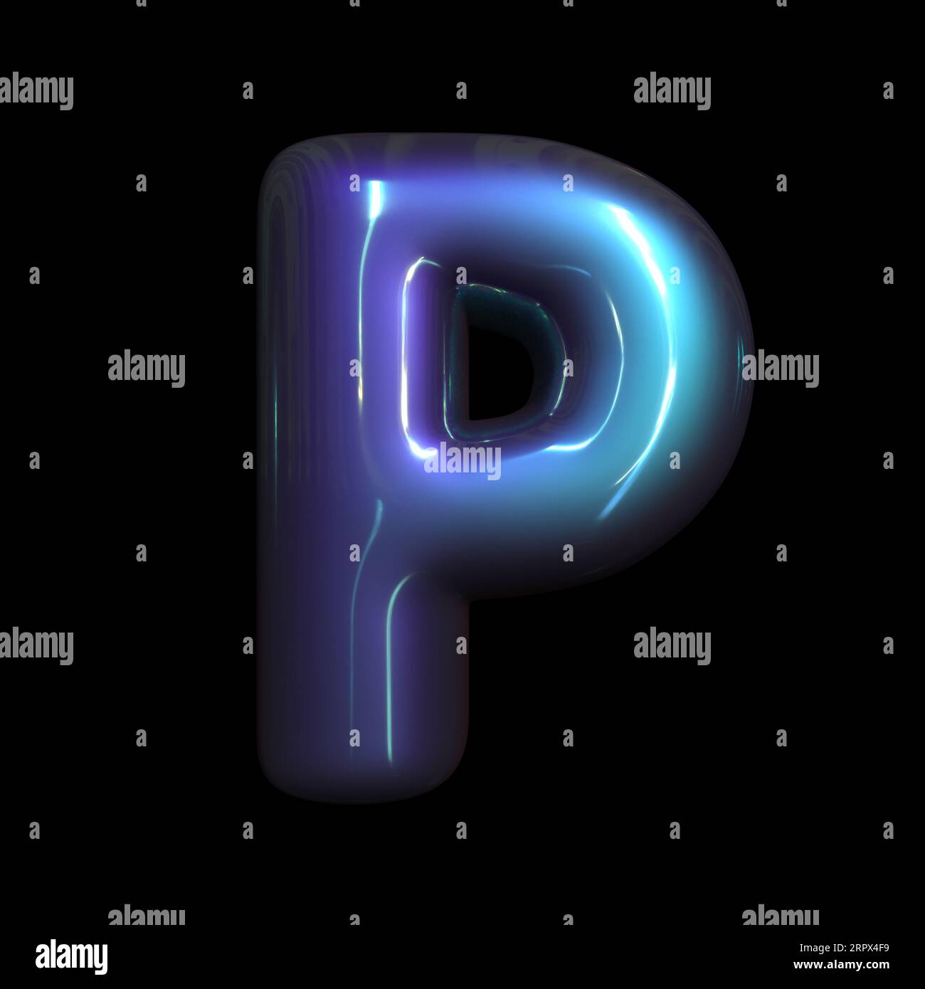 metaverse letter P - Upper-case 3d futuristic font - suitable for ...
