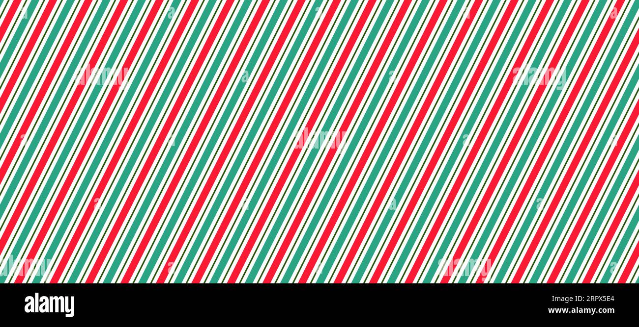 Red and green Christmas seamless pattern. Candy cane diagonal stripes ...