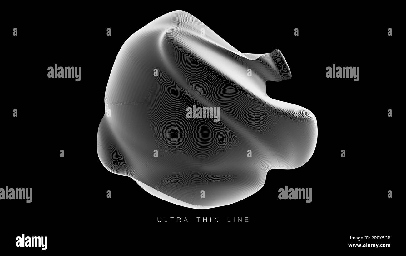 Distorted line spheres. Vector thin line glitch geometry Stock Vector ...