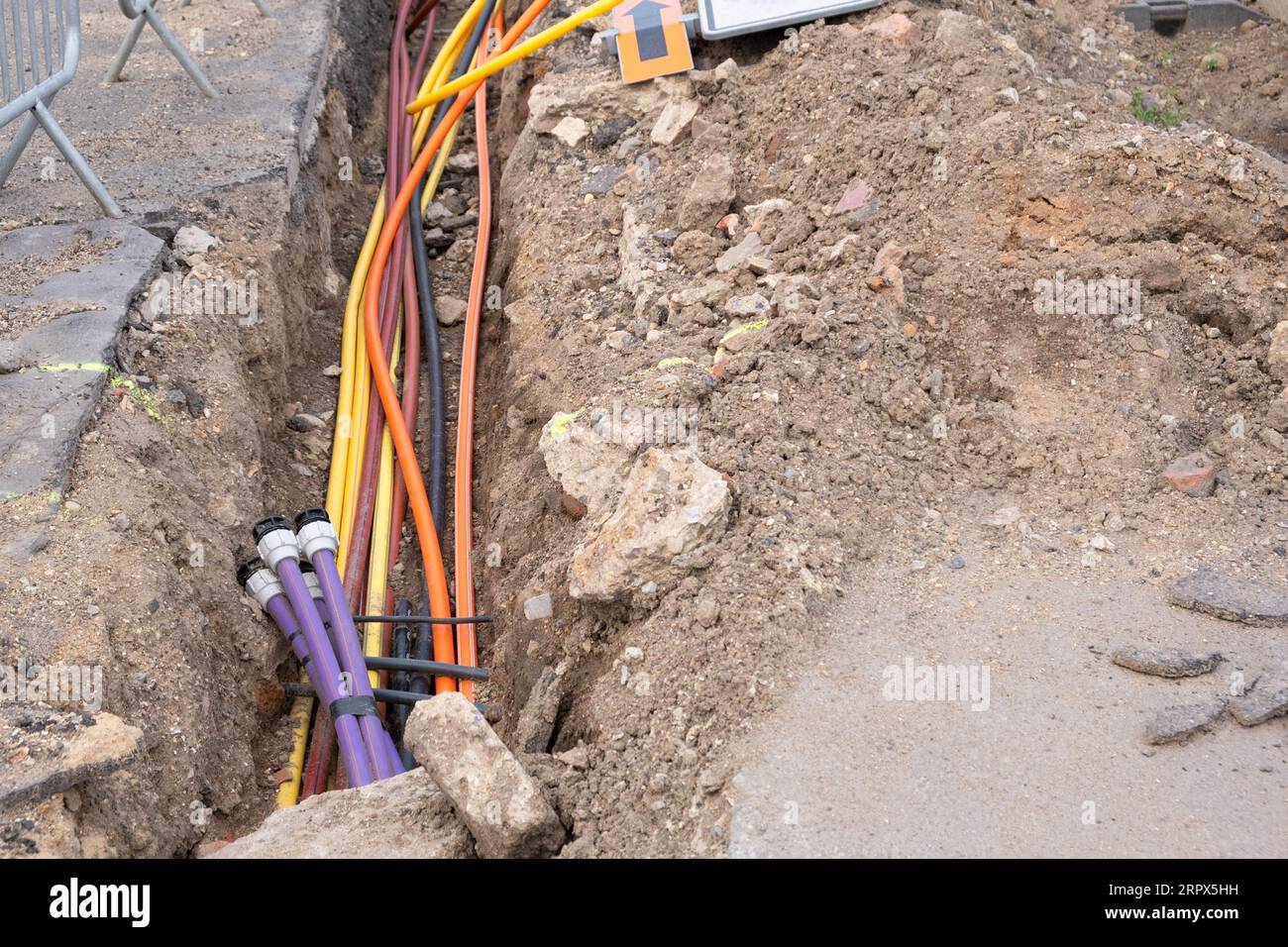 underground electric cable infrastructure communication installation ...