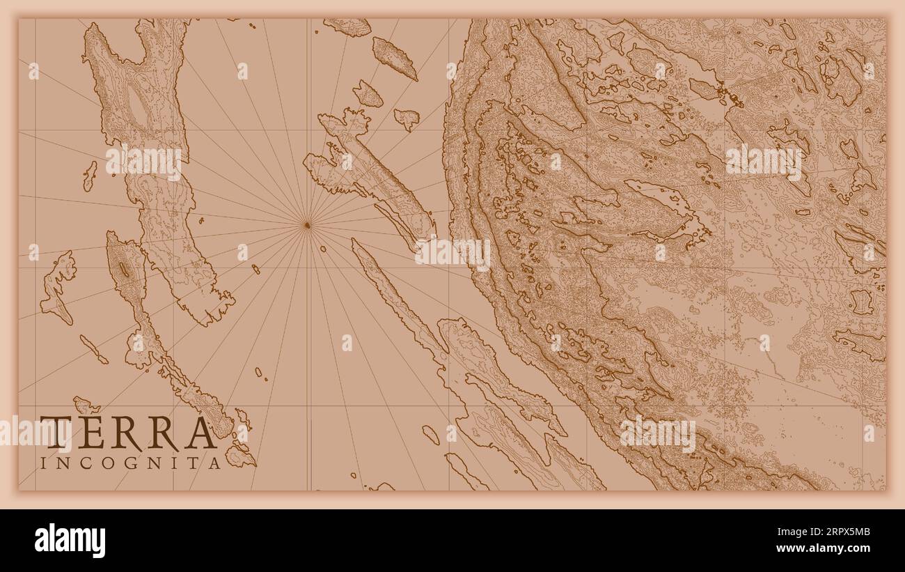 Ancient abstract earth relief old map. Generated conceptual vector ...