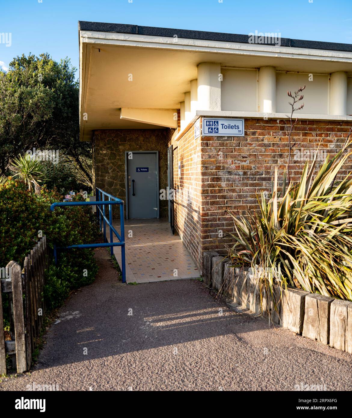 The entrance to a public toilet in Littlehampton, West Sussex, a ...