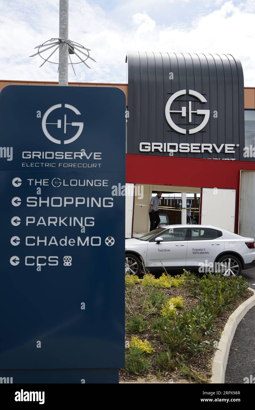 Gridserve service area and vehicle charging point , Postwick, Norwich ...