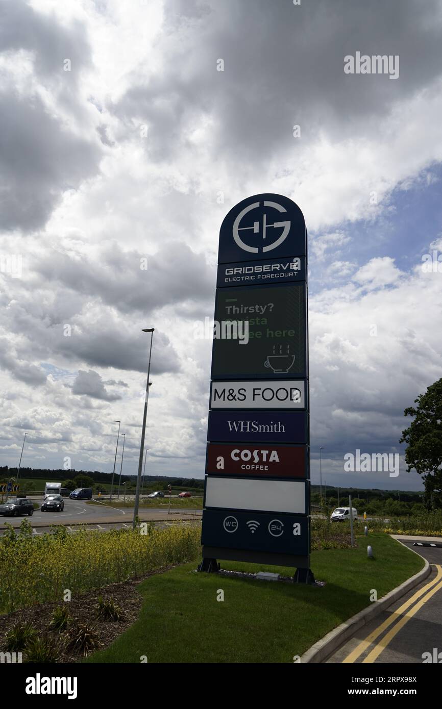 Gridserve service area and vehicle charging point , Postwick, Norwich ...