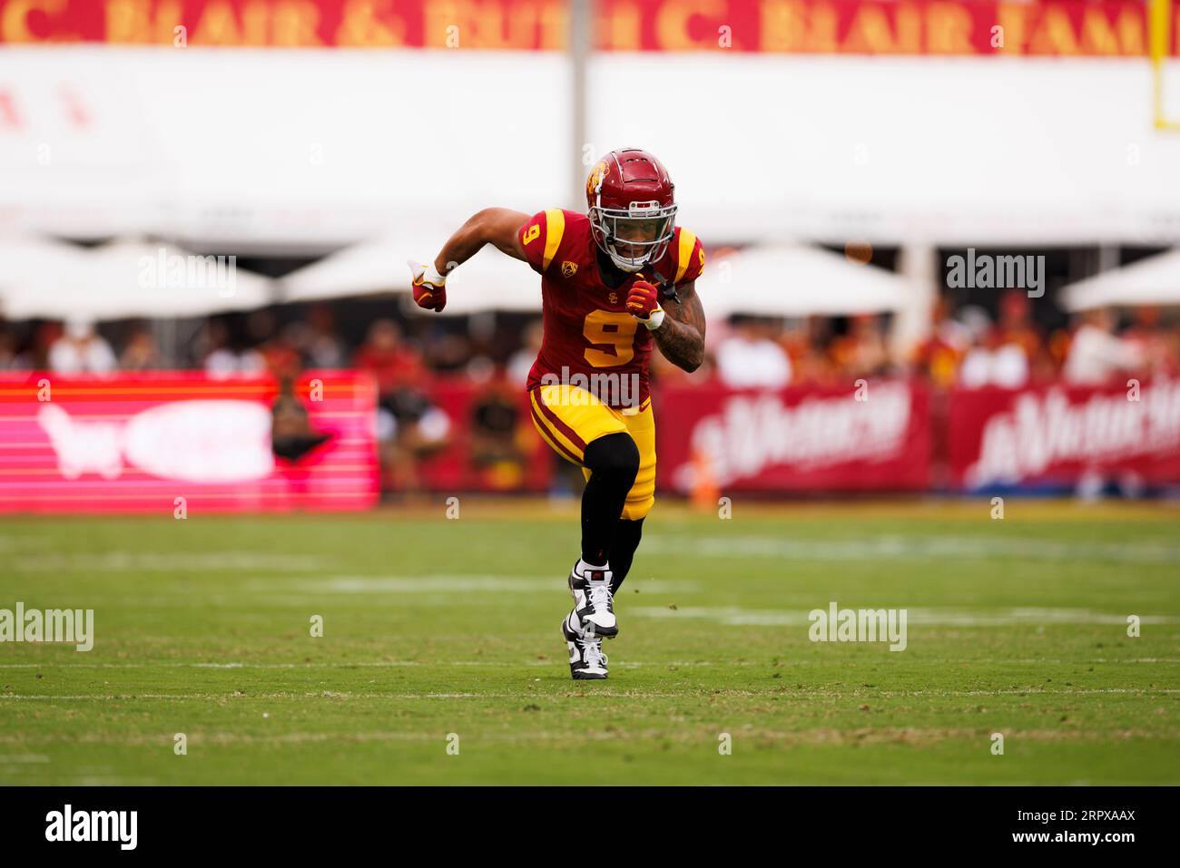 USC Trojans wide receiver Michael Jackson III (9) runs a route during ...