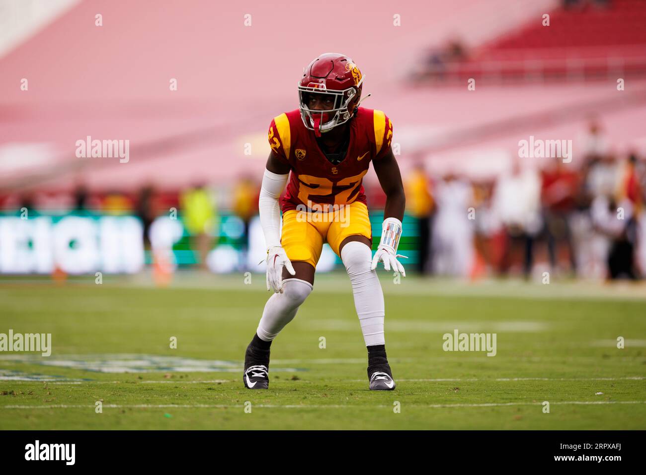 USC Trojans cornerback Ceyair Wright (22) defends during the NCAA ...