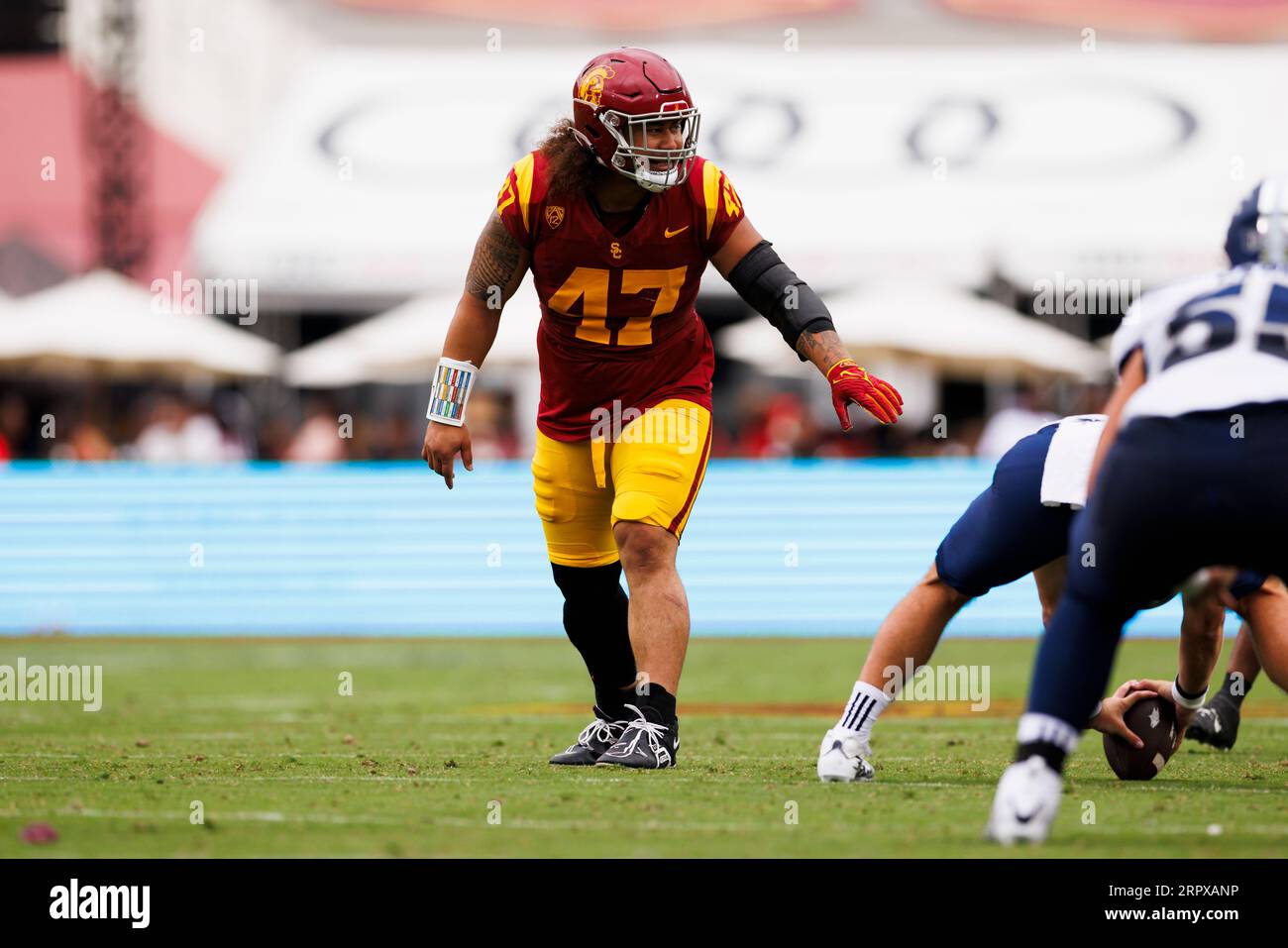 USC Trojans defensive lineman Stanley Ta'ufo'ou (47) in a defensive ...