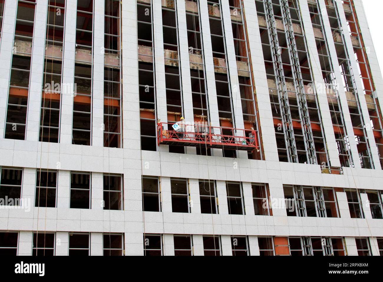 construction workers were outside the building, closeup of photo Stock ...