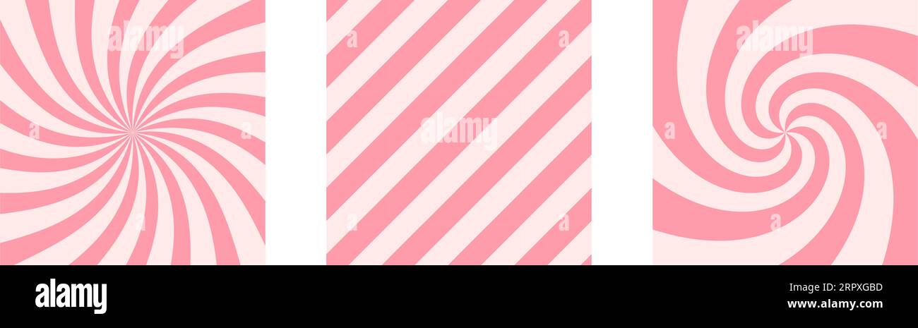 Candy color background set. Abstract pink sunbeams, sunburst and ...