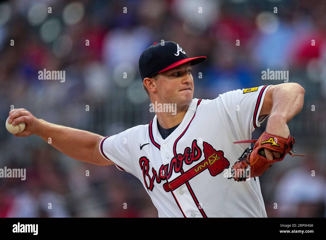 Atlanta Braves starting pitcher Michael Soroka delivers to a St. Louis ...