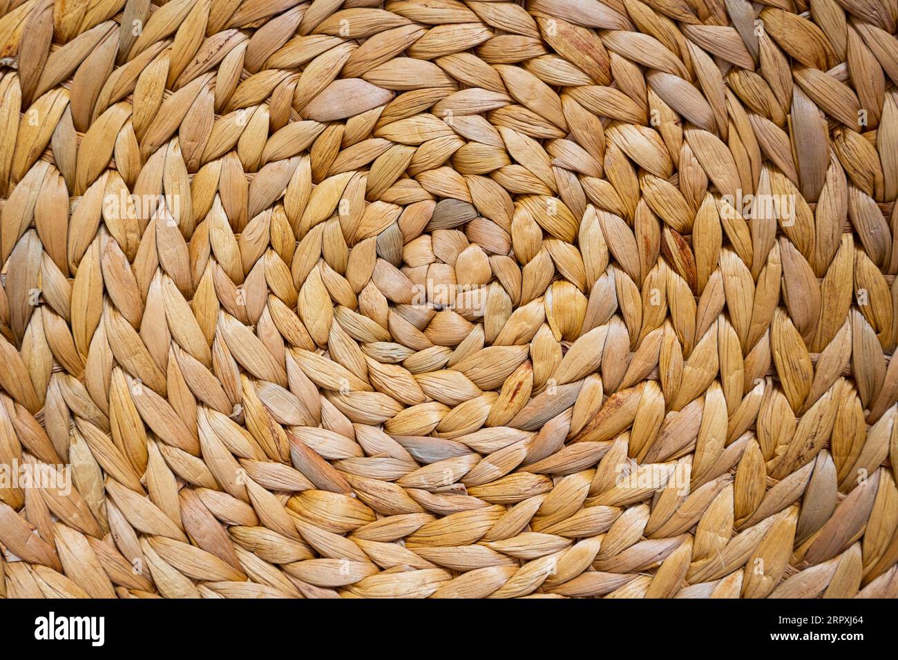 background and texture of braided straw with circular pattern Stock ...