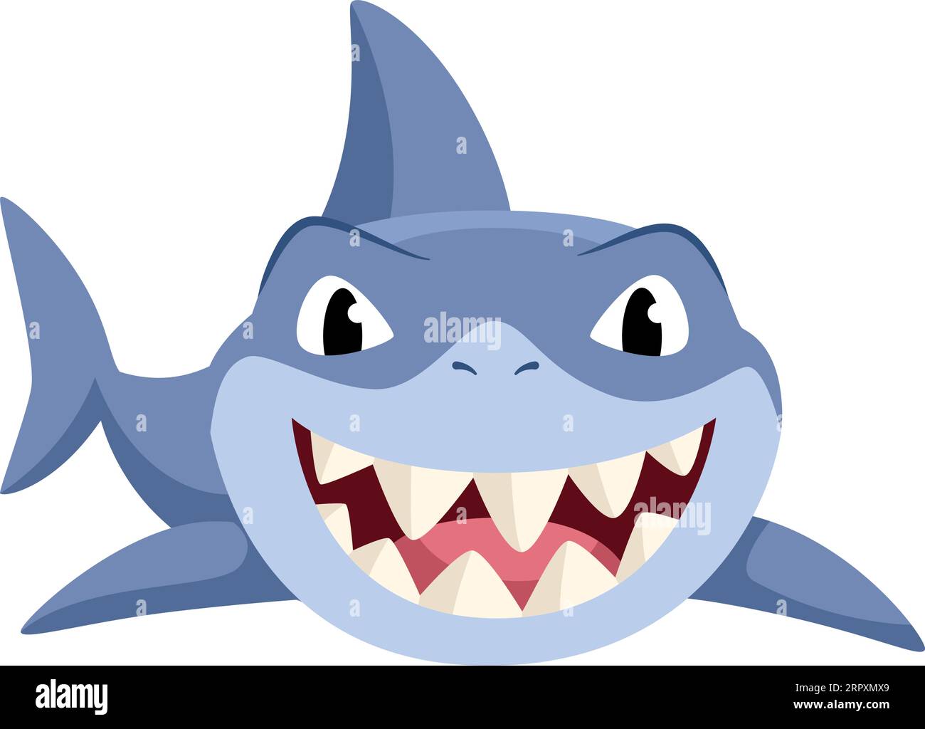 Shark character with teeth. Cartoon animal. Ocean mascot Stock Vector ...