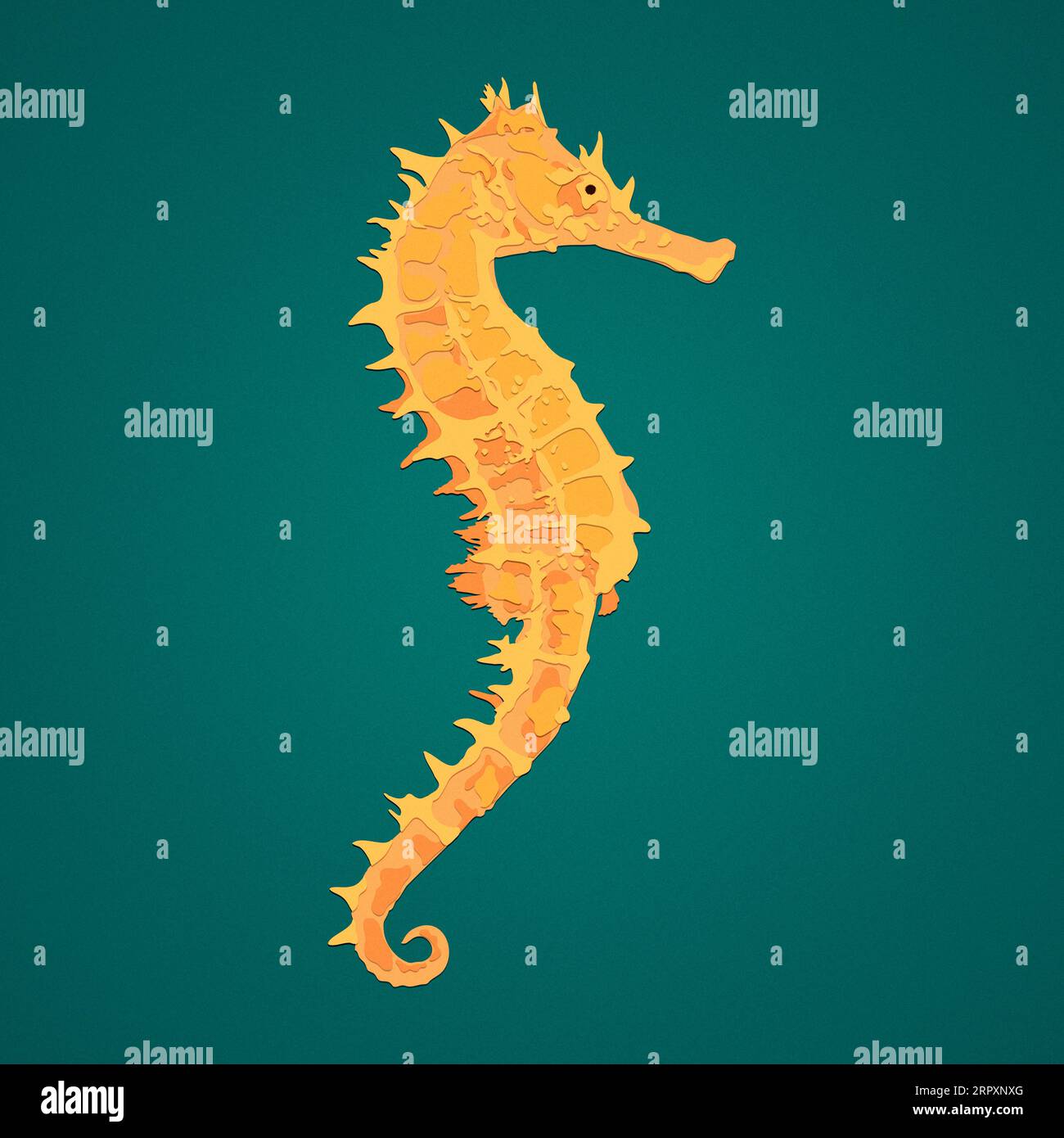 Creative animal concept - Artistic illustration of a swimming yellow ...