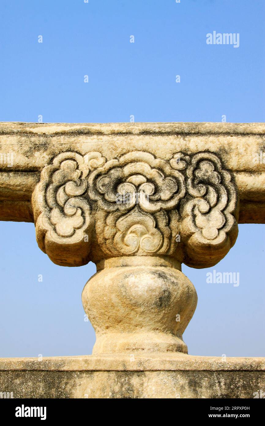 Bridge railings in ancient China, closeup of photo Stock Photo - Alamy