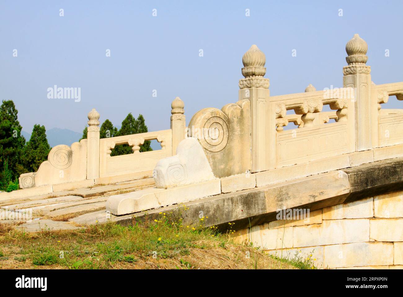 Bridge railings in ancient China, closeup of photo Stock Photo - Alamy