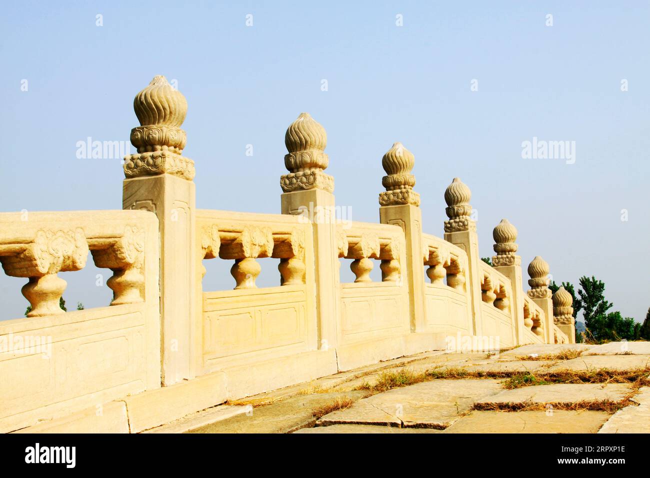 Bridge railings in ancient China, closeup of photo Stock Photo - Alamy