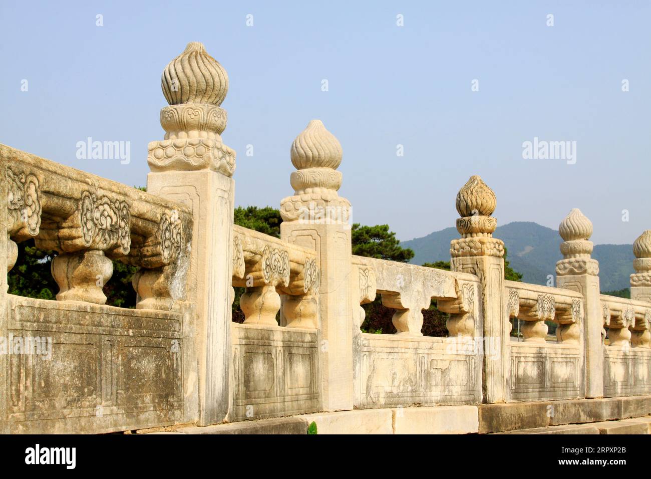Bridge railings in ancient China, closeup of photo Stock Photo - Alamy