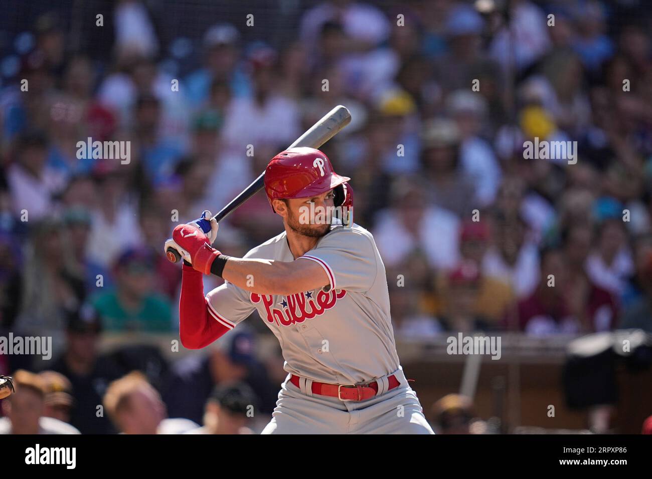 Philadelphia Phillies' Trea Turner bats during the first inning of a ... Philadelphia Phillies' Trea Turner bats during the first inning of a ...