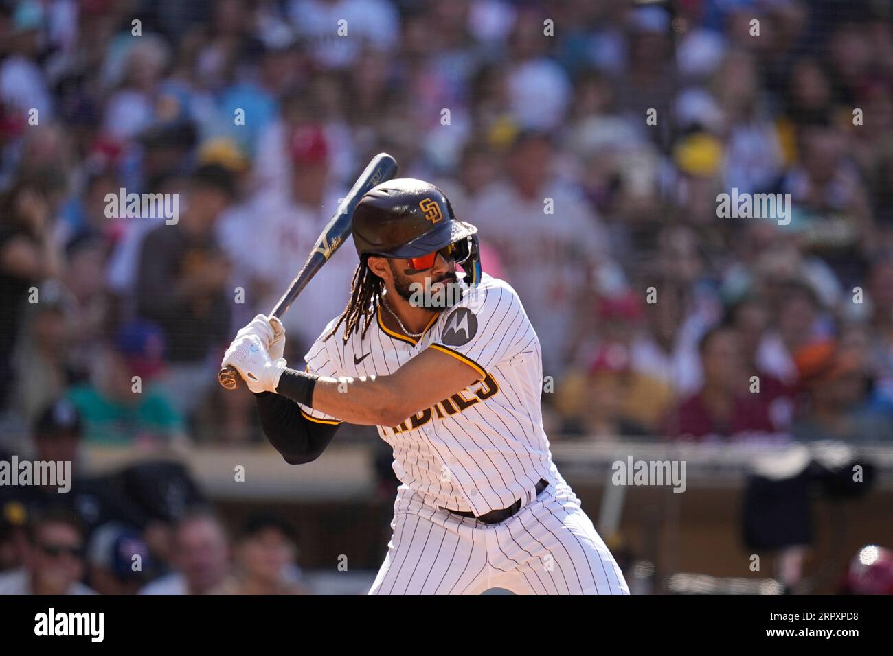 San Diego Padres' Fernando Tatis Jr. batting watches his home run hit ...