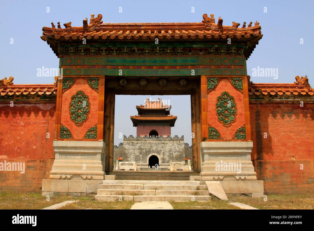 Glazed tile carving, Eastern Tombs of the Qing Dynasty, China Stock ...