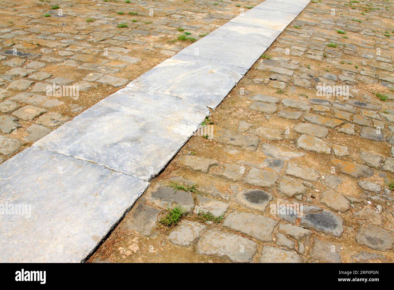slate channel in a garden, closeup of photo Stock Photo - Alamy