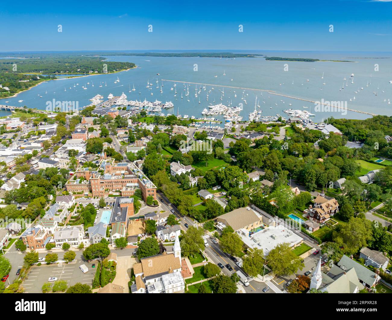 aerial view of sag Harbor, ny Stock Photo - Alamy
