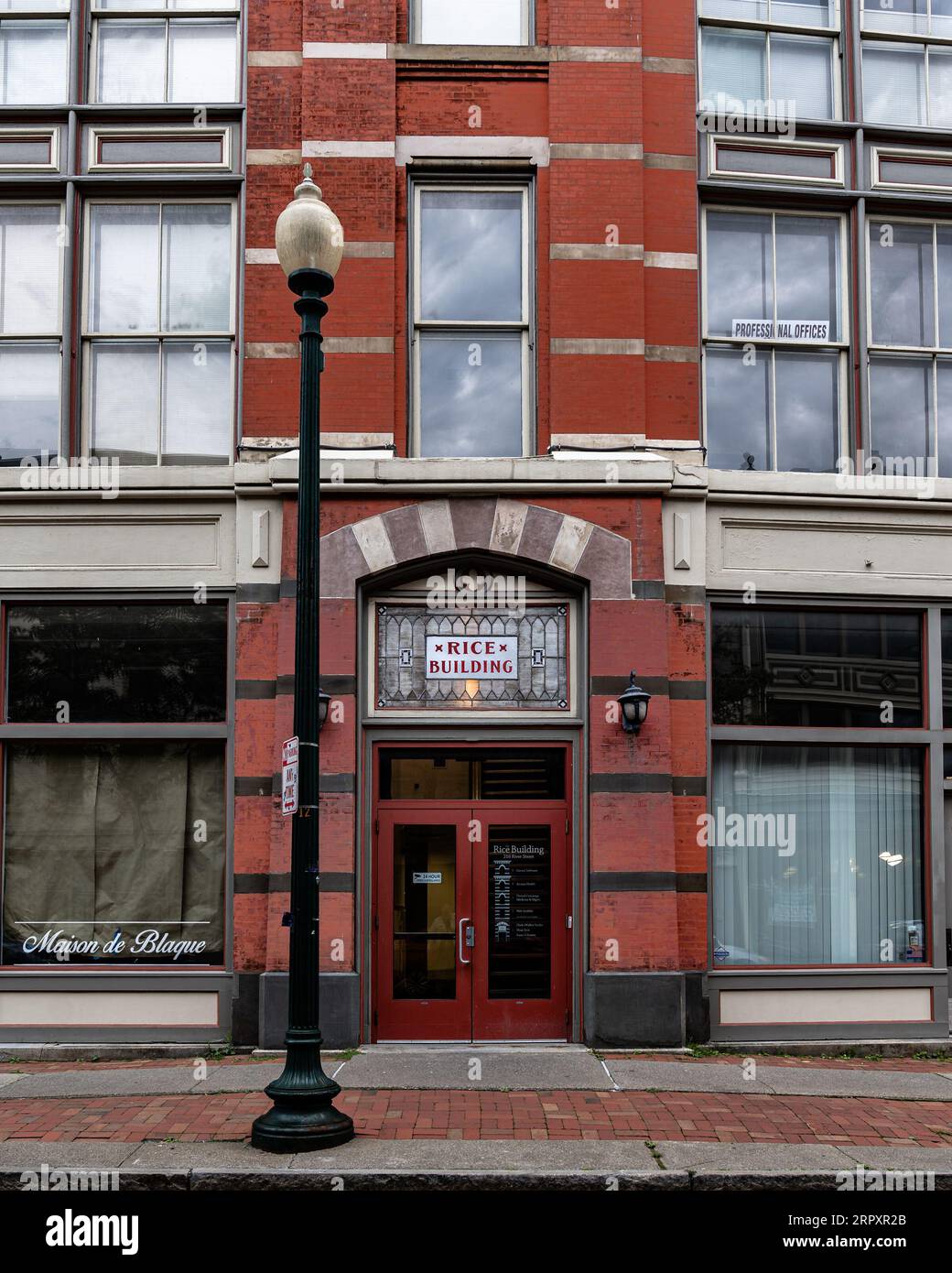 Troy, NY – US – Sept 2, 2023 Vertical view of the entrance to the ...