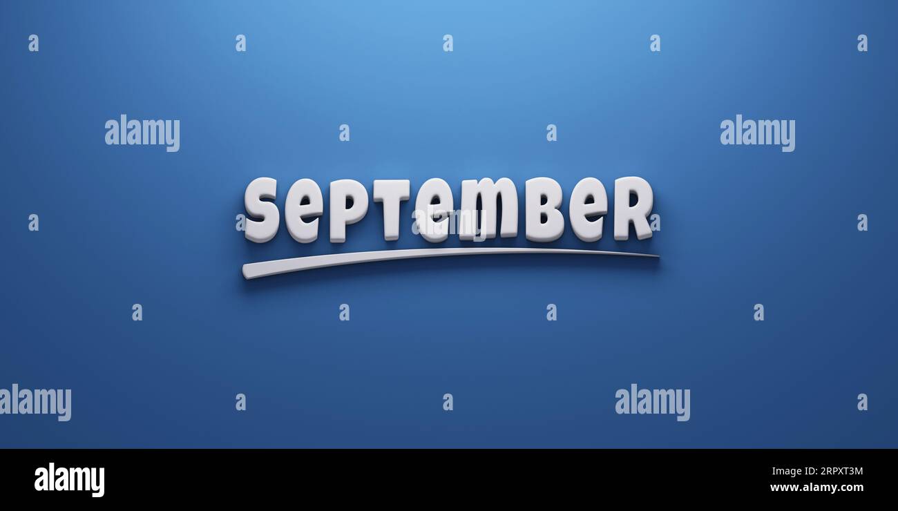 September word lettering in classic style, representing the arrival of ...