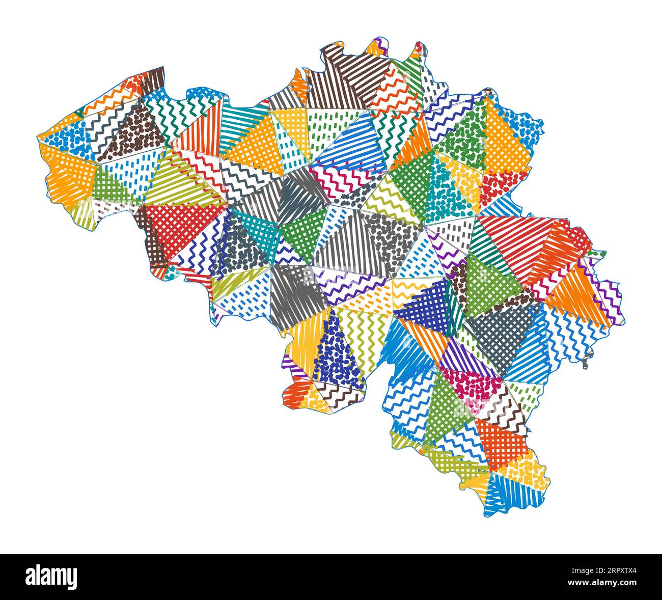 Kid-style map of Belgium with hand-drawn polygons. Vector illustration Stock Vector Image & Art ...