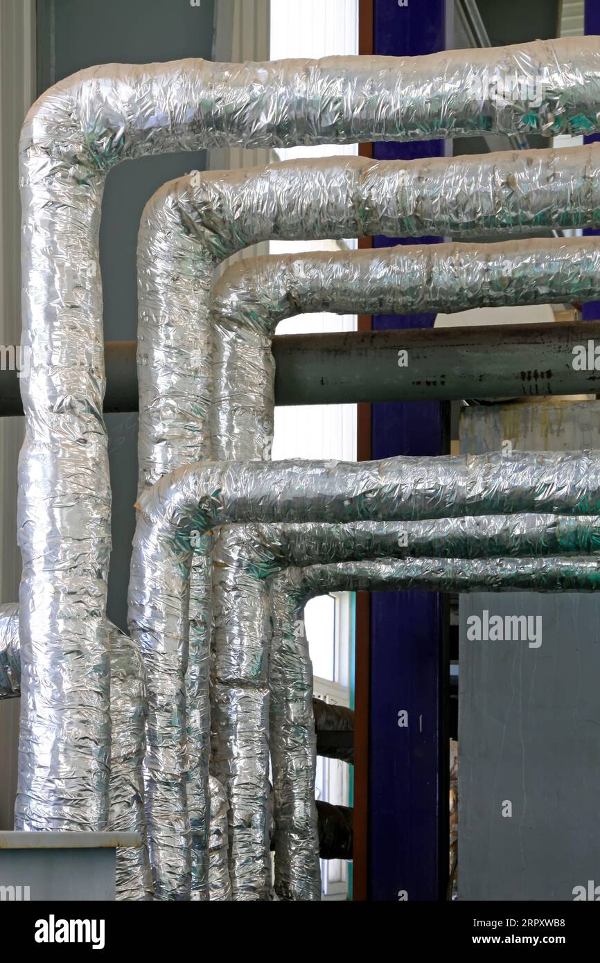 Thermal insulation pipe, closeup of photo Stock Photo - Alamy