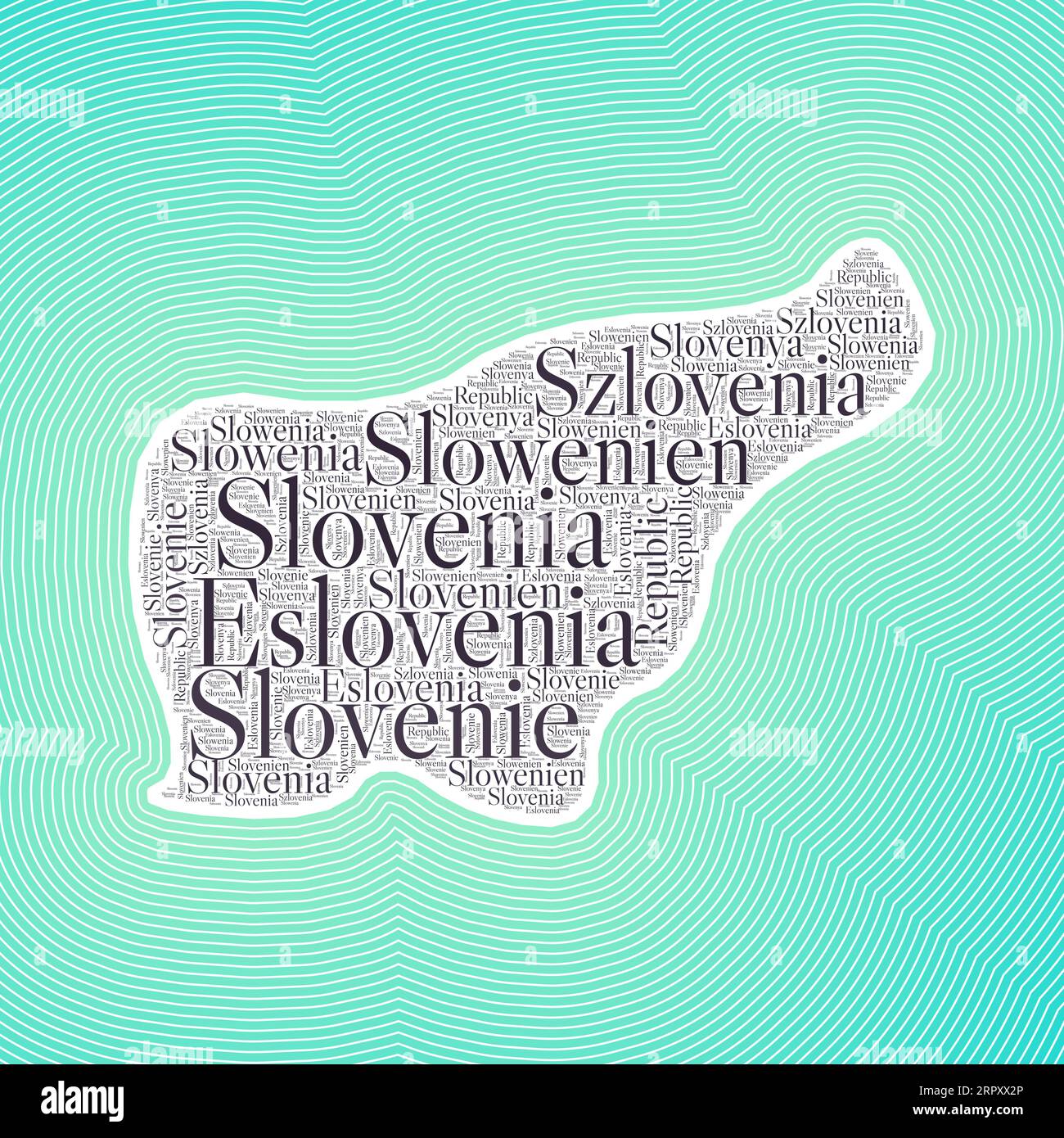 Slovenia shape formed by country name in multiple languages. Slovenia ...