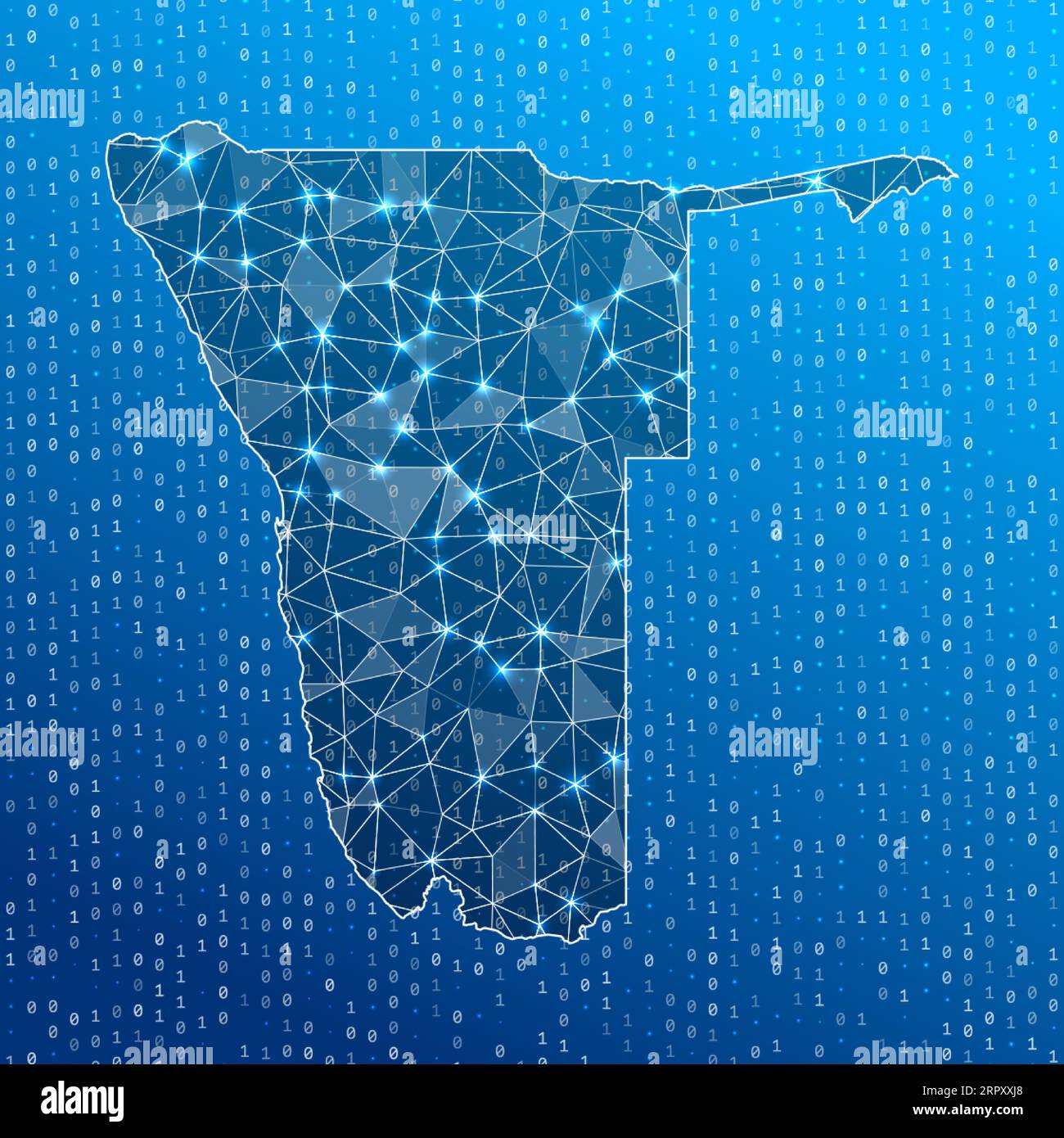 Network map of Namibia. Country digital connections map. Technology ...