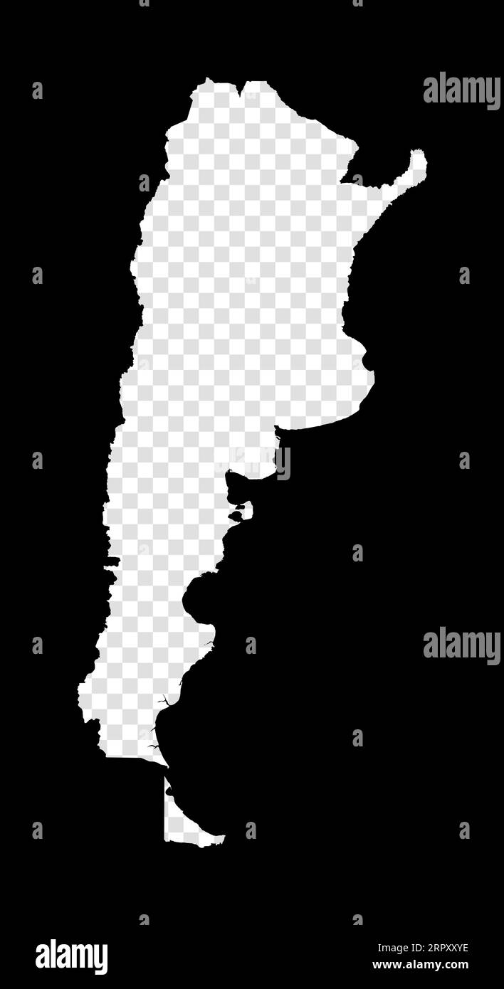 Stencil map of Argentina. Simple and minimal transparent map of ...