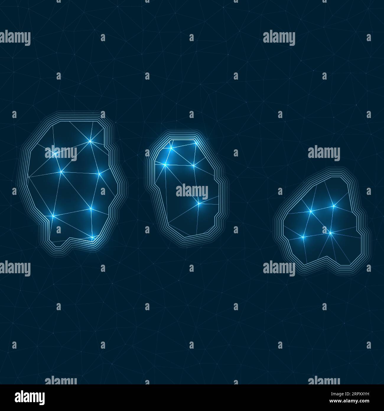 Gili Islands network map. Abstract geometric map of the island. Digital ...