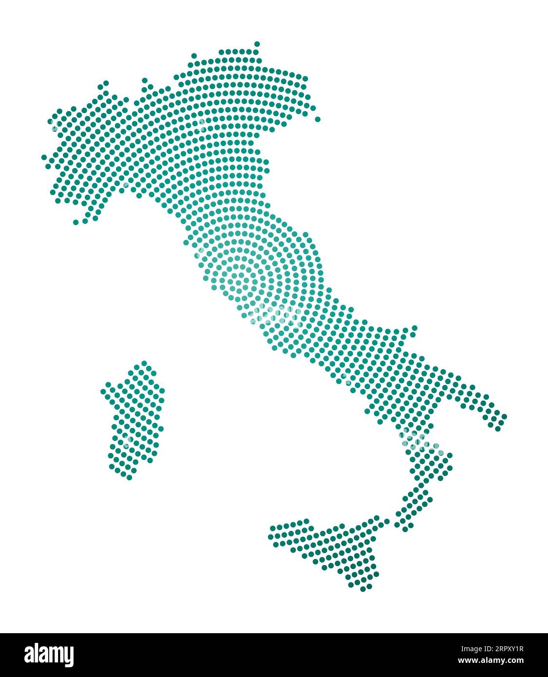 Italy dotted map. Digital style shape of Italy. Tech icon of the ...