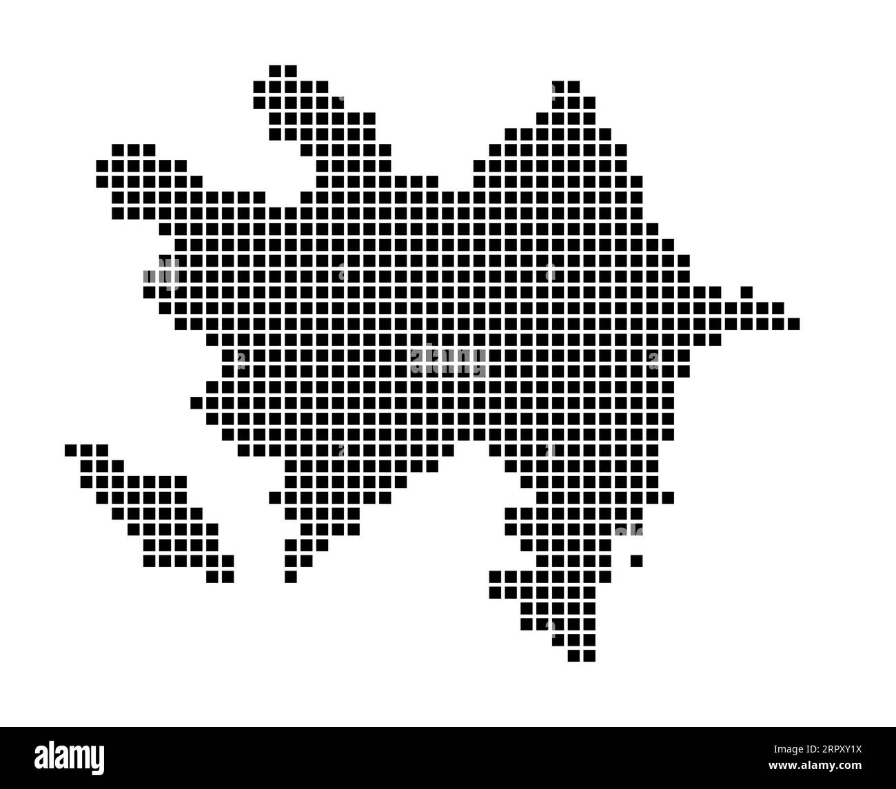 Map of Azerbaijan in dotted style. Borders of the country filled with ...