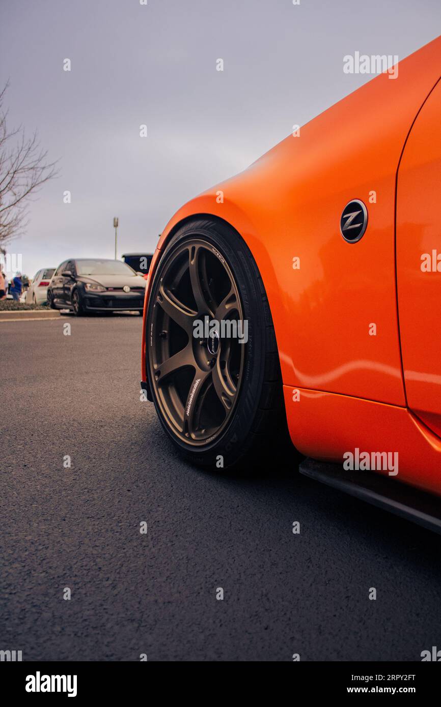 Modded orange Nissan 350z, high resolution, high quality Stock Photo ...