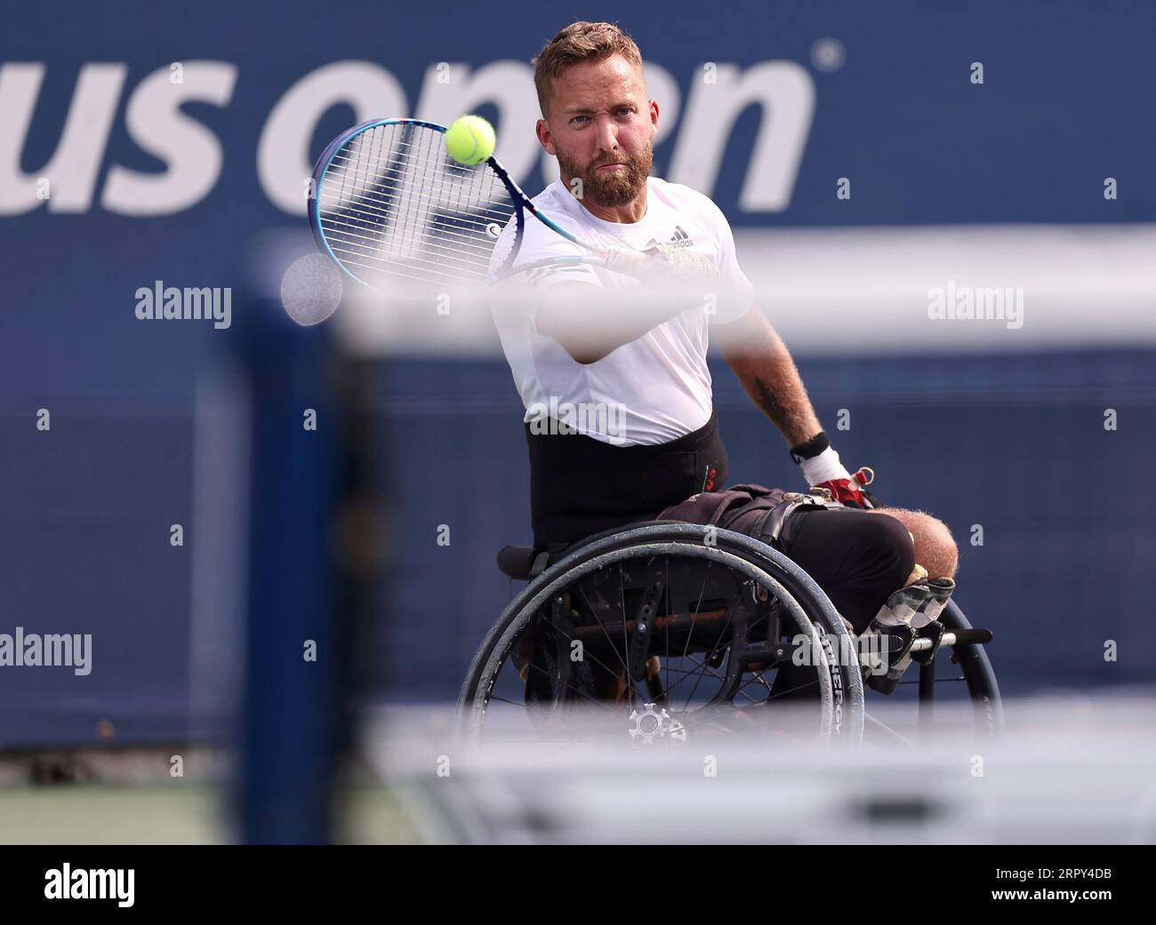 Robert Shaw in action during a wheelchair quad singles match at the ...
