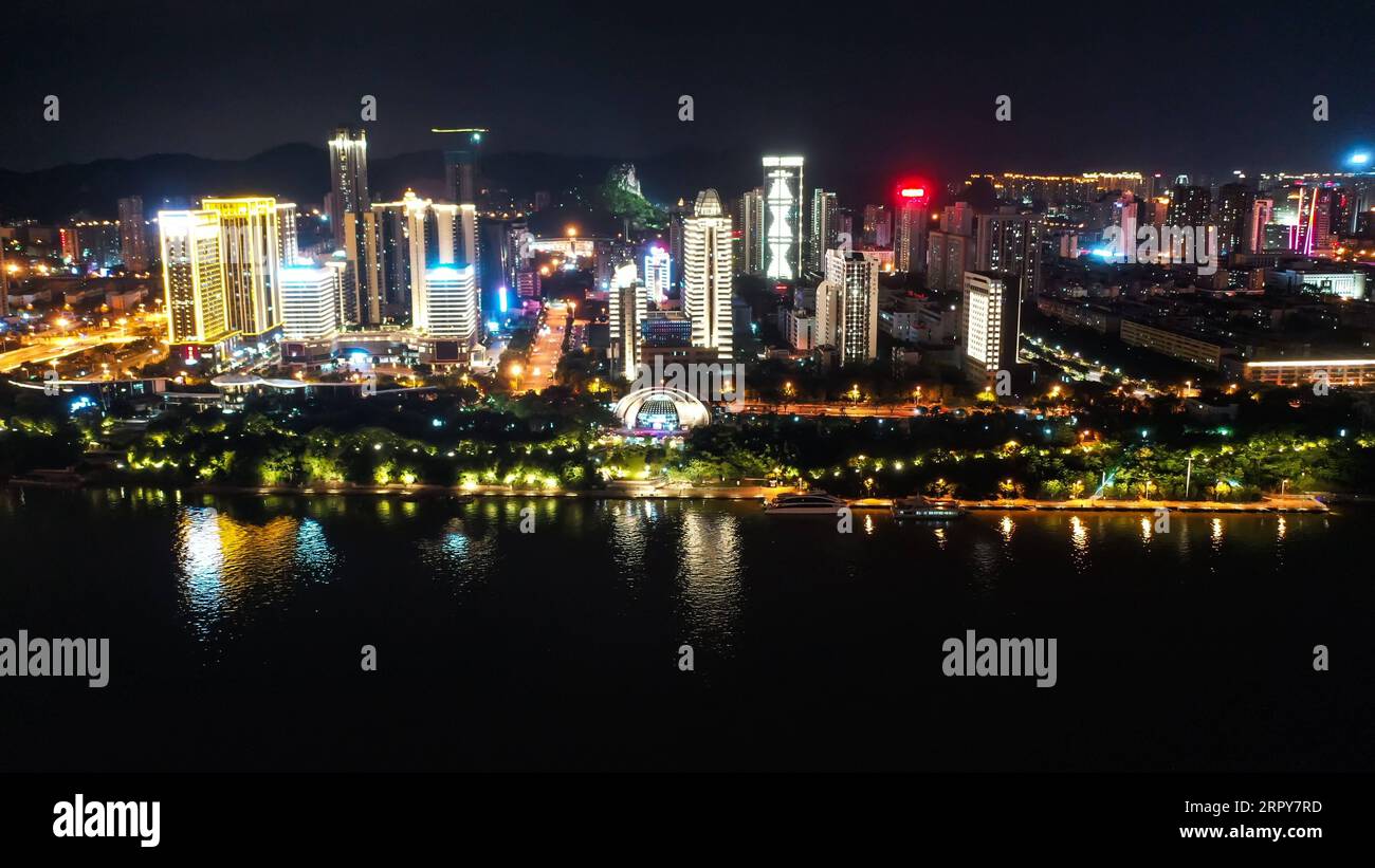 200619 -- LIUZHOU, June 19, 2020 -- Aerial photo taken on June 18, 2020 ...