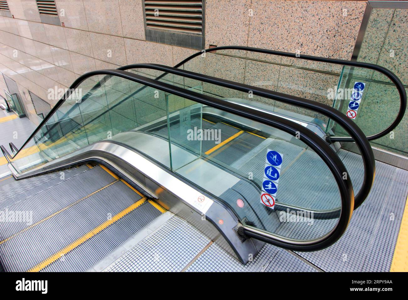 Glass automatic elevator, closeup of photo Stock Photo - Alamy