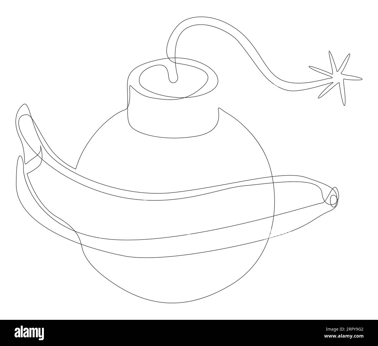 One Continuous Line Of Bomb With Banana Thin Line Illustration Vector Concept Contour Drawing